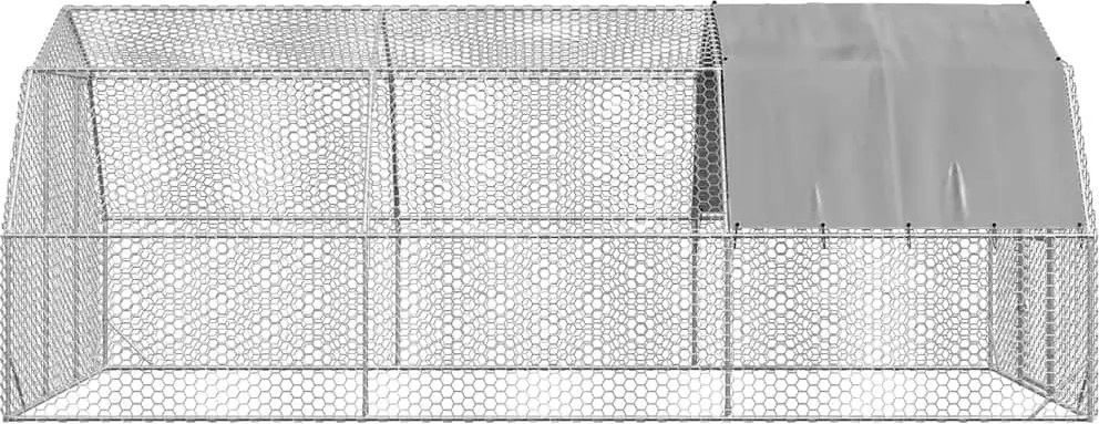 Výběh pro slepice se střechou 2,5x6x2,25 m pozinkovaná ocel 3328527