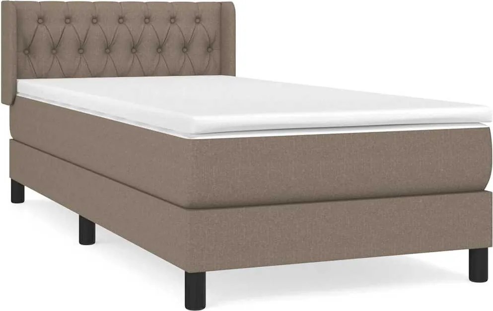 Box spring postel s matrací taupe 90x200 cm textil 3129925