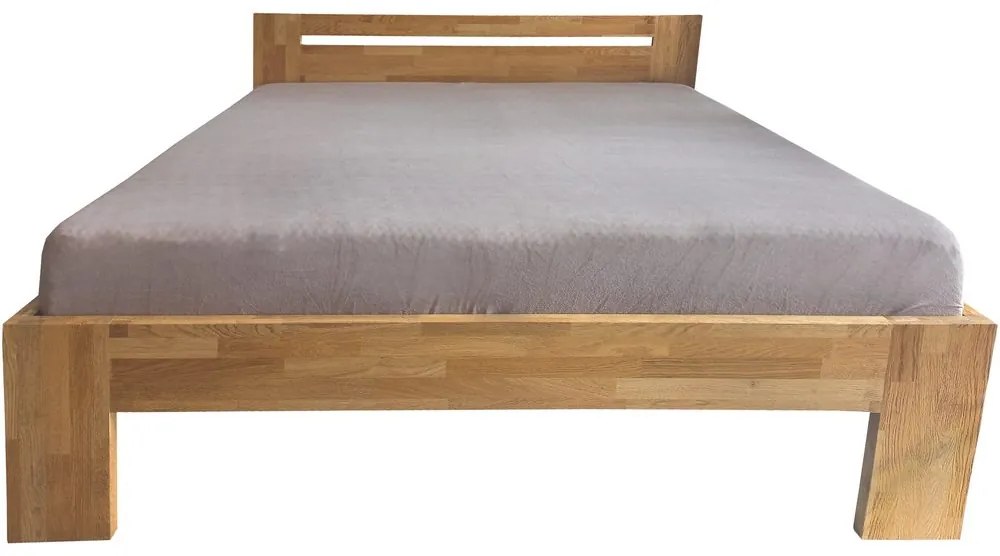 Dubová postel Grandioso 4 cm masiv cink - 200x200 cm