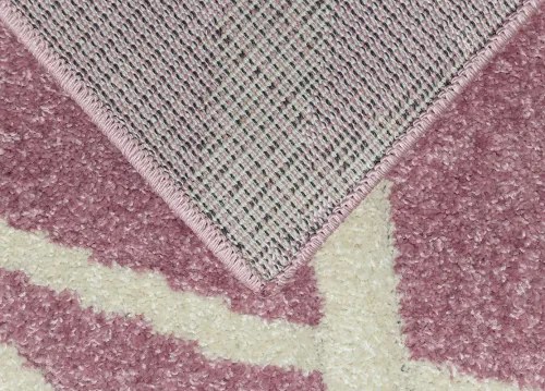 Koberce Breno Kusový koberec PORTLAND 57/RT4R, Růžová, Vícebarevné, 133 x 190 cm