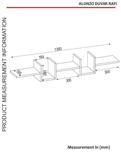 Nástěnná police ALONZA 20x130 cm bílá