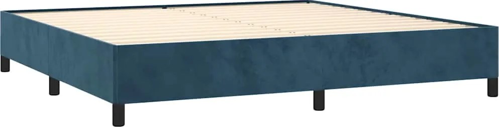 Box spring postel s matrací tmavě modrá 200x200 cm samet 3129355
