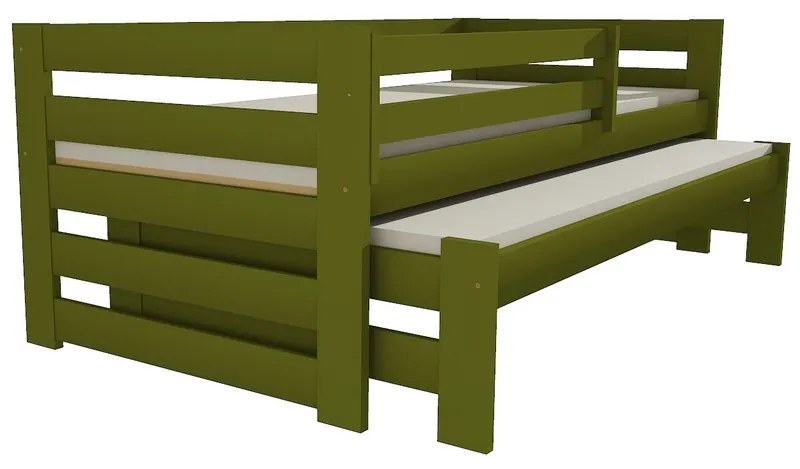 Vomaks Dětská postel s výsuvnou přistýlkou DPV 007 80 x 200 cm surové dřevo
