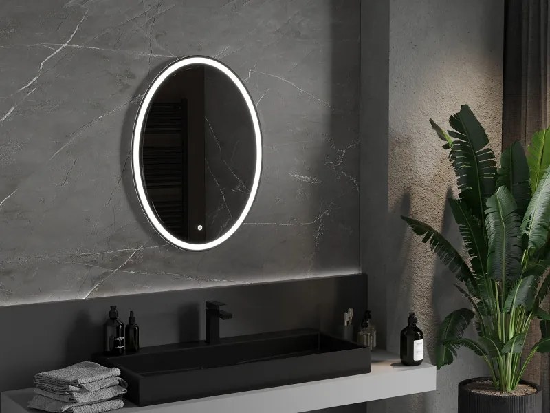 Mexen Elz, LED koupelnové zrcadlo s podsvícením 60 x 80 cm, 6000K, ochrana proti zamlžování, 9802-060-080-611-00