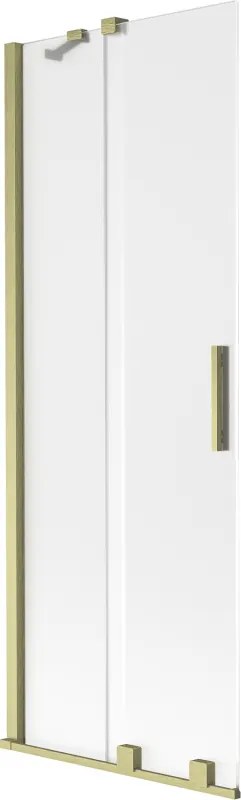 Mexen Velar, 2-křídlová posuvná vanová zástěna 70 x 150 cm, 8mm sklo námraza, zlatá matná, 896-070-000-31-55