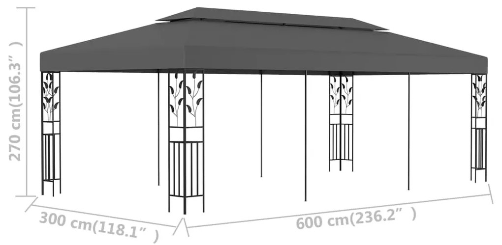 Altán 3 x 6 m antracitový - Default Title