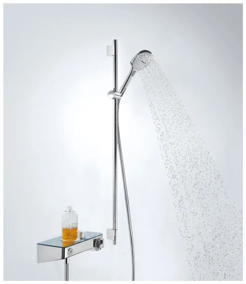 Hansgrohe Raindance Select E, sprchová souprava 120 3jet EcoSmart 9 l/min se sprchovou tyčí 90 cm, bílá/chromová, HAN-26623400