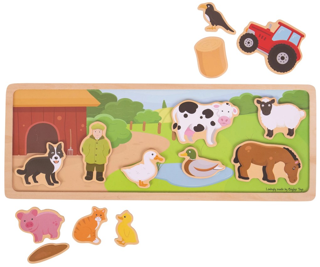 Bigjigs Toys Magnetické puzzle farma