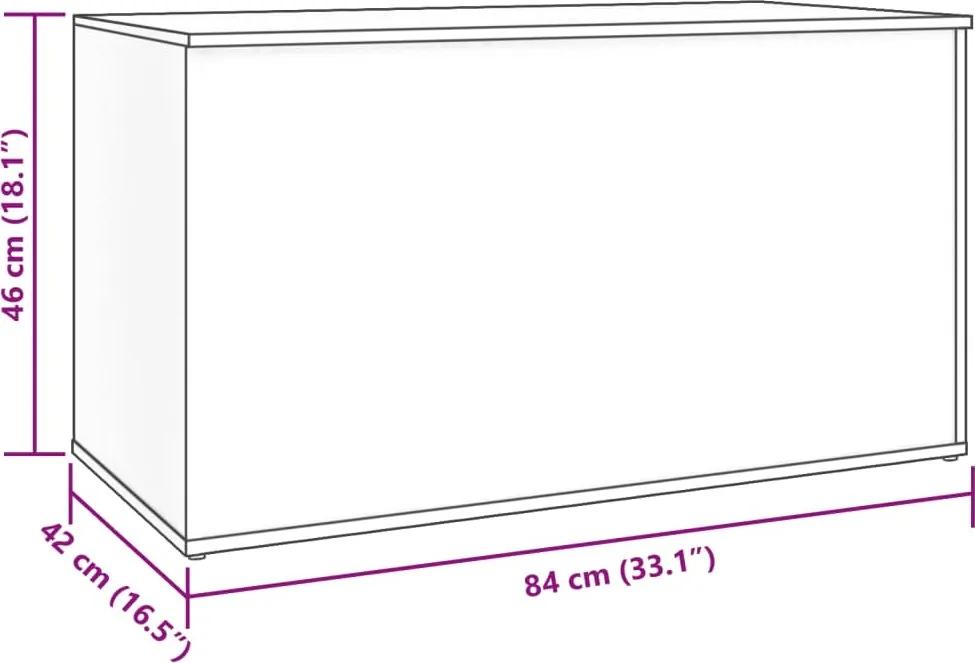 vidaXL Úložná truhla 84 x 42 x 46 cm kompozitní dřevo [803057] Barva: bílá s vysokým leskem