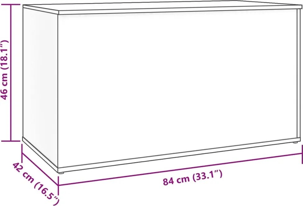 vidaXL Úložná truhla 84 x 42 x 46 cm kompozitní dřevo [803057] Barva: dub sonoma