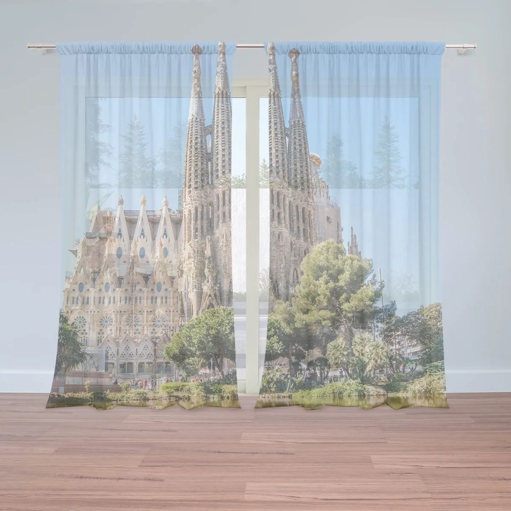 Sablio Záclony Barcelona Sagrada Familia: 2ks 150x250cm