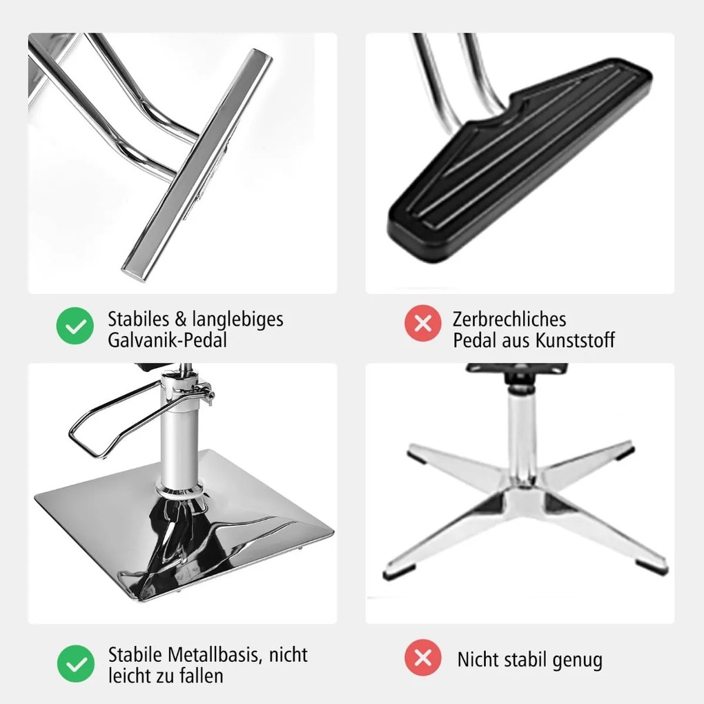 Costway Kadeřnické křeslo výškově nastavitelné kadeřnické křeslo s hydraulickou