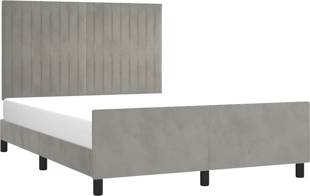 Rám postele bez matrace světle šedý 140 x 200 cm samet 3125879