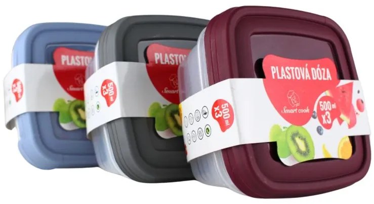 Smartcook -kuchyňské potřeby Plastová dóza 3 x 500 ml