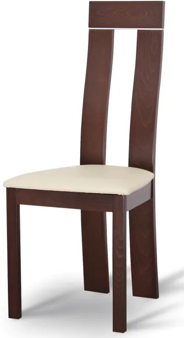 jídelní židle Tempo Kondela Desi, ořech / ekokůže bílá