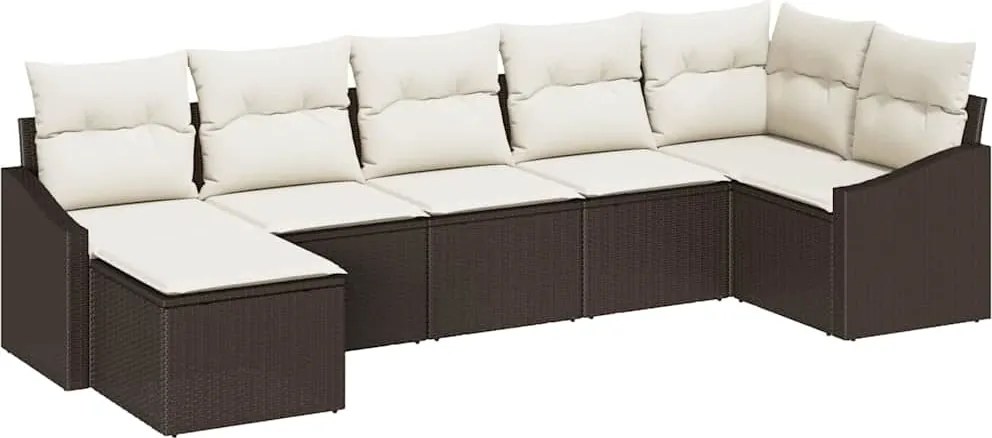 Set pohovek 7 ks Hnědá polyratan 3346808