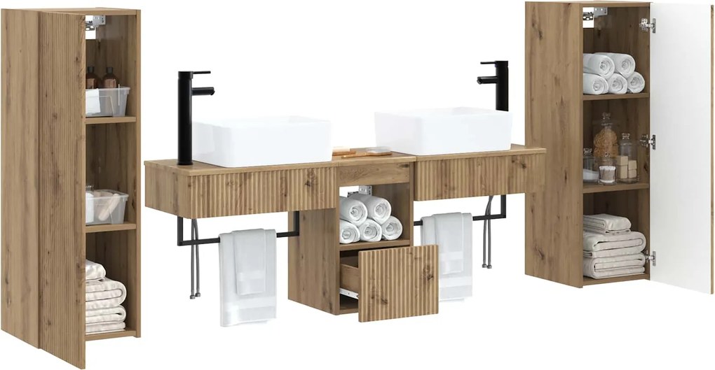 Sada koupelnového nábytku 5 ks Dub artisan 33 x 34,5 x 100 cm 3405982
