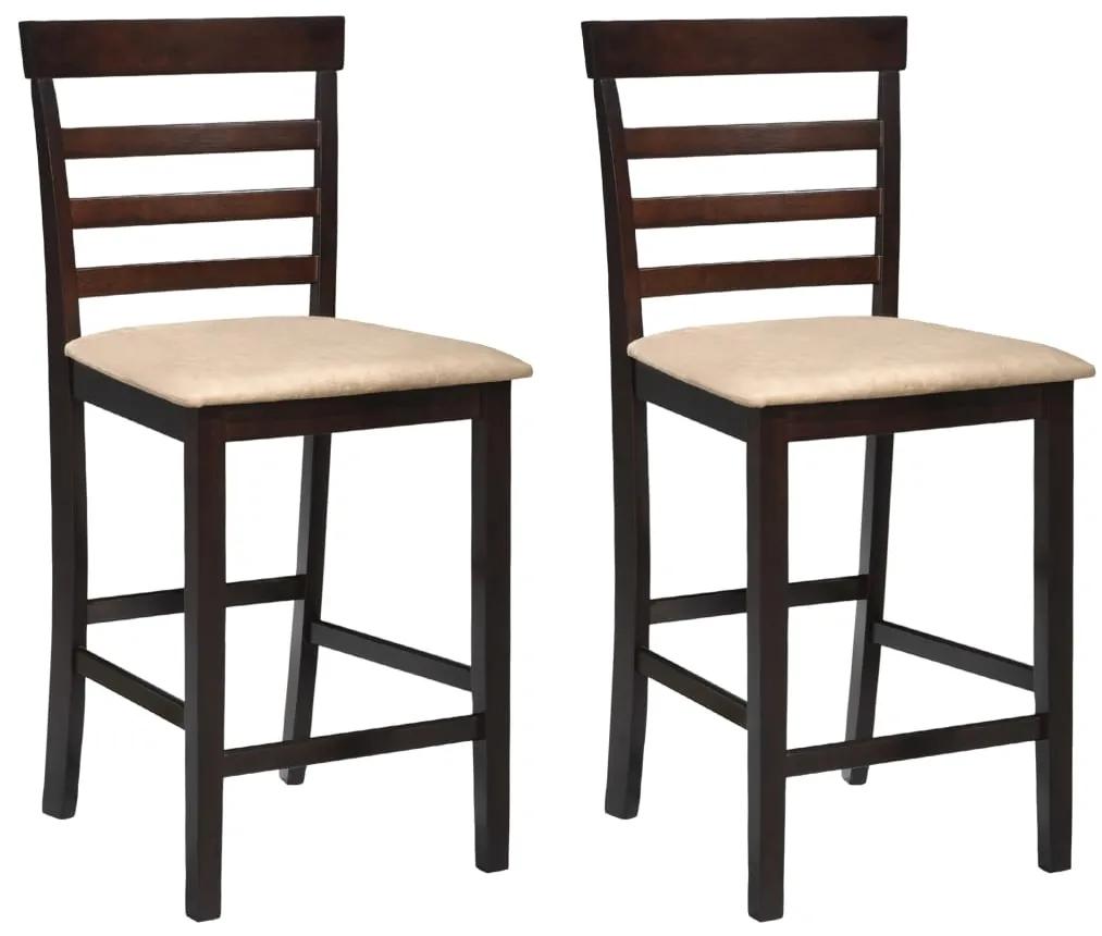 Barové židle 2 ks hnědé textil,  241704