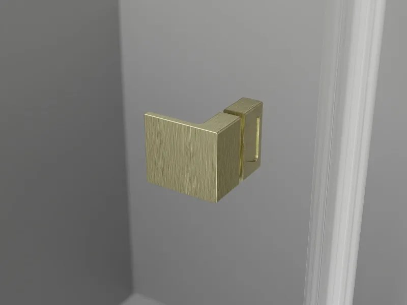 Mexen Lunar L, výklopné levé sprchové dveře 125 cm, 8mm čiré sklo, zlatý matný profil, 834SL-125-050-55-00-L