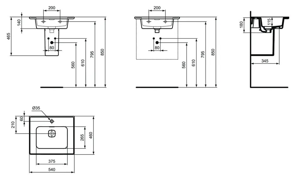 Ideal Standard Strada II - Nábytkové umyvadlo 500 mm, Bílá, T298801