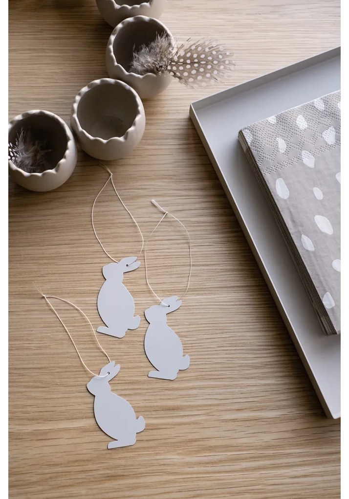 Velikonoční dekorace Deco Hare White - set 4 ks COOEE Design