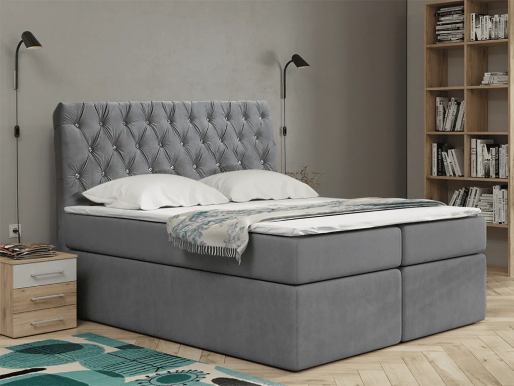 Boxspring 180x200 cm Ornela Barva: Šedá - Trinity 15