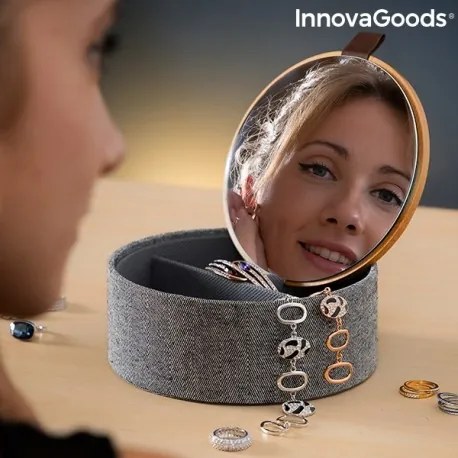 InnovaGoods Bambusová šperkovnice se zrcadlem