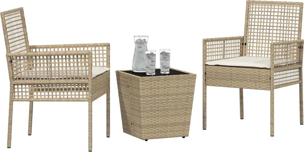 Zahradní bistro set 3 ks Béžová polyratan 3334959