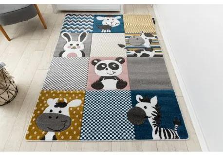 koberec PETIT ZOO ZVÍŘATA, krémovýovo šedý velikost 120x170 cm | krásné koberce cz