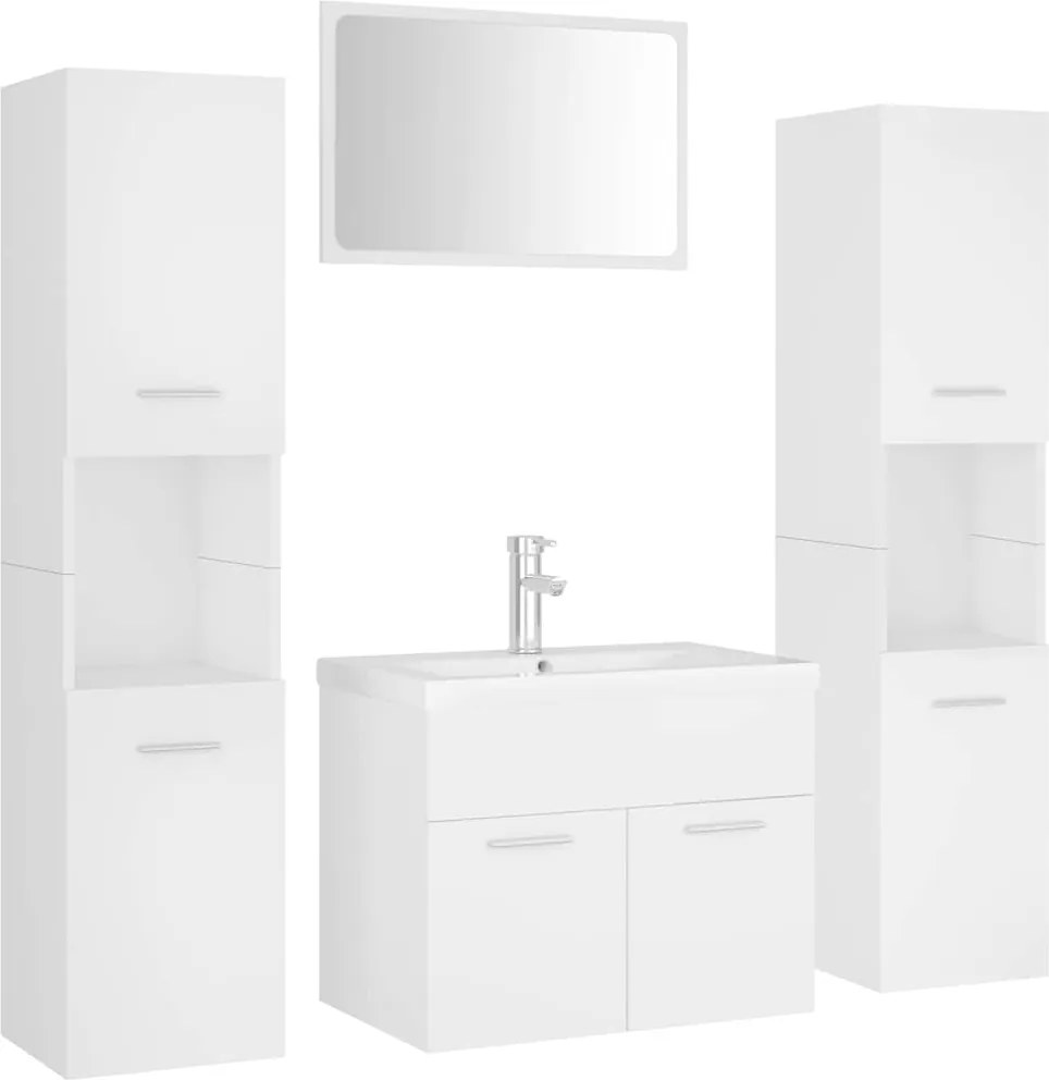 Set koupelnového nábytku bílý kompozitní dřevo 3071495
