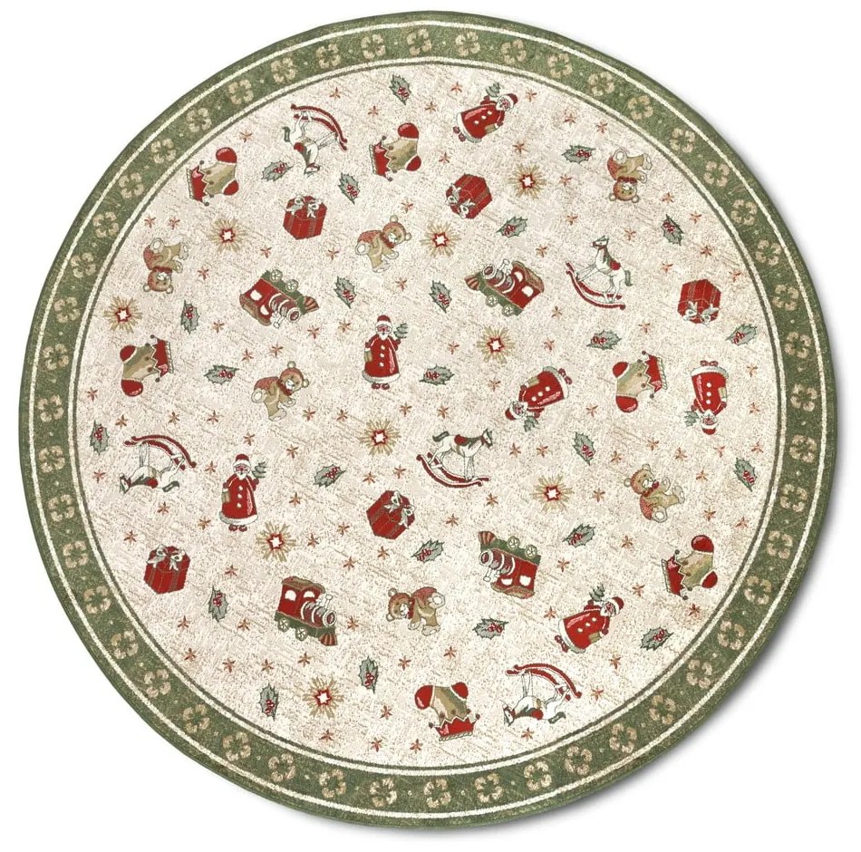 Zelený kulatý koberec s vánočním motivem s příměsí bavlny ø 160 cm Toy's Delight Green Christmas – Villeroy&amp;Boch