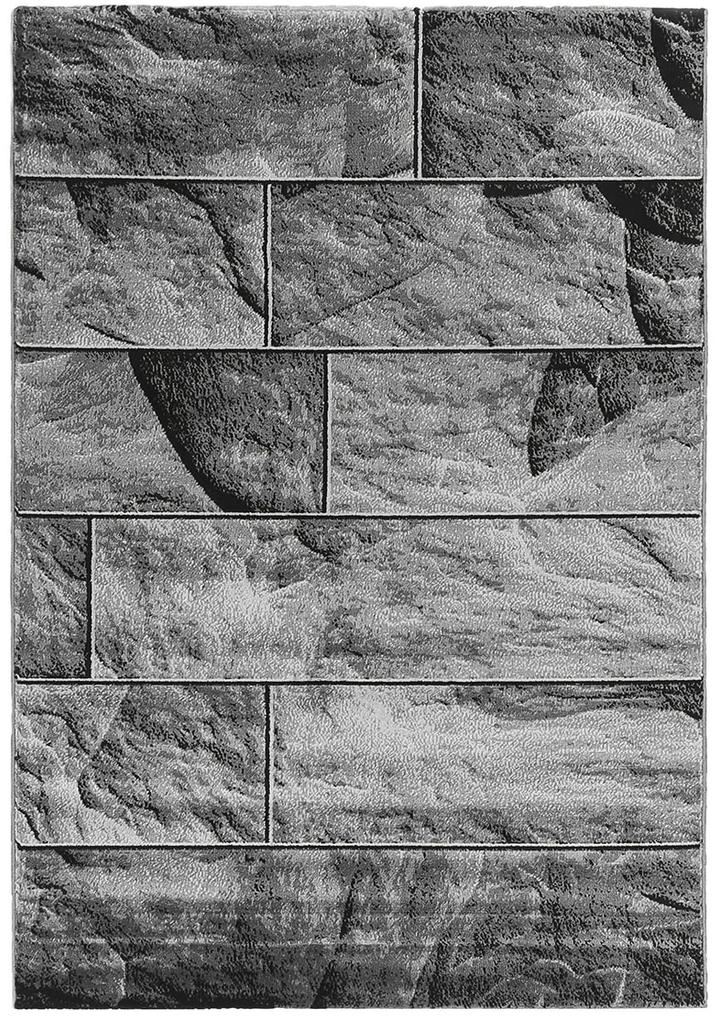 Koberce Breno Kusový koberec PARMA 9250 Black, Šedá, Černá, 80 x 150 cm