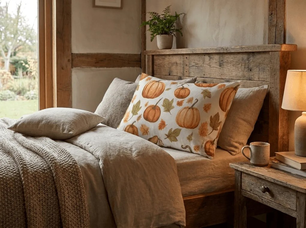 Povlak na polštář z mikrovlákna AUTUMN PUMPKINS 50x70 cm, barevný