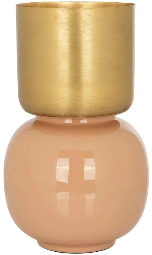 Zlato-oranžová kovová váza Richmond Calla 22 cm