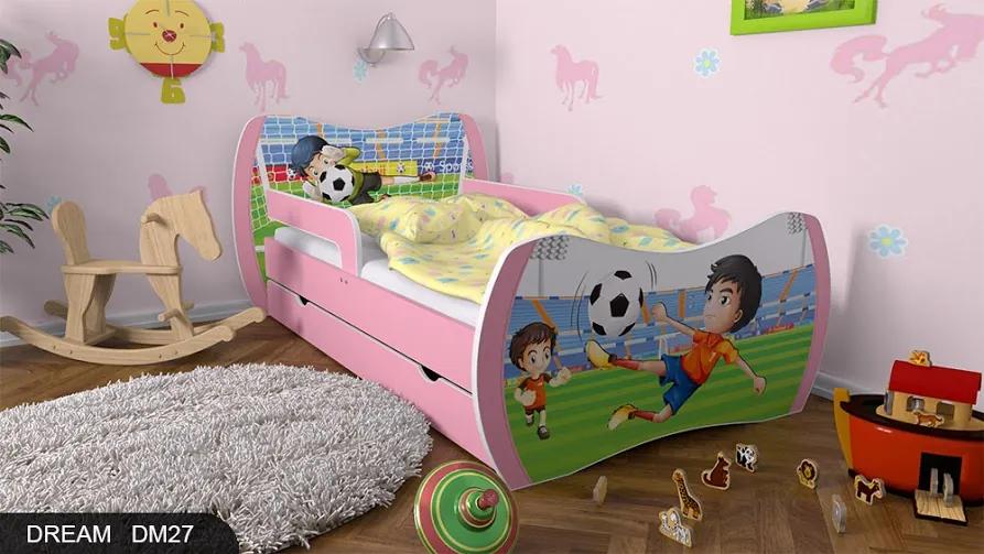 Dětská postel Dream vzor 27 180x90 cm růžová