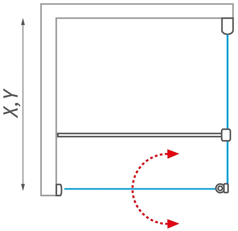 Otevírací sprchové dveře v kombinaci s pevnou stěnou TCB+TCN2, TCB+TCN1 Viz technická specifikace Transparent+Intimglass Stříbro TCB/800+TCN1/1000 1000 800 TCB/800_TCN1/1000_st_tr-in