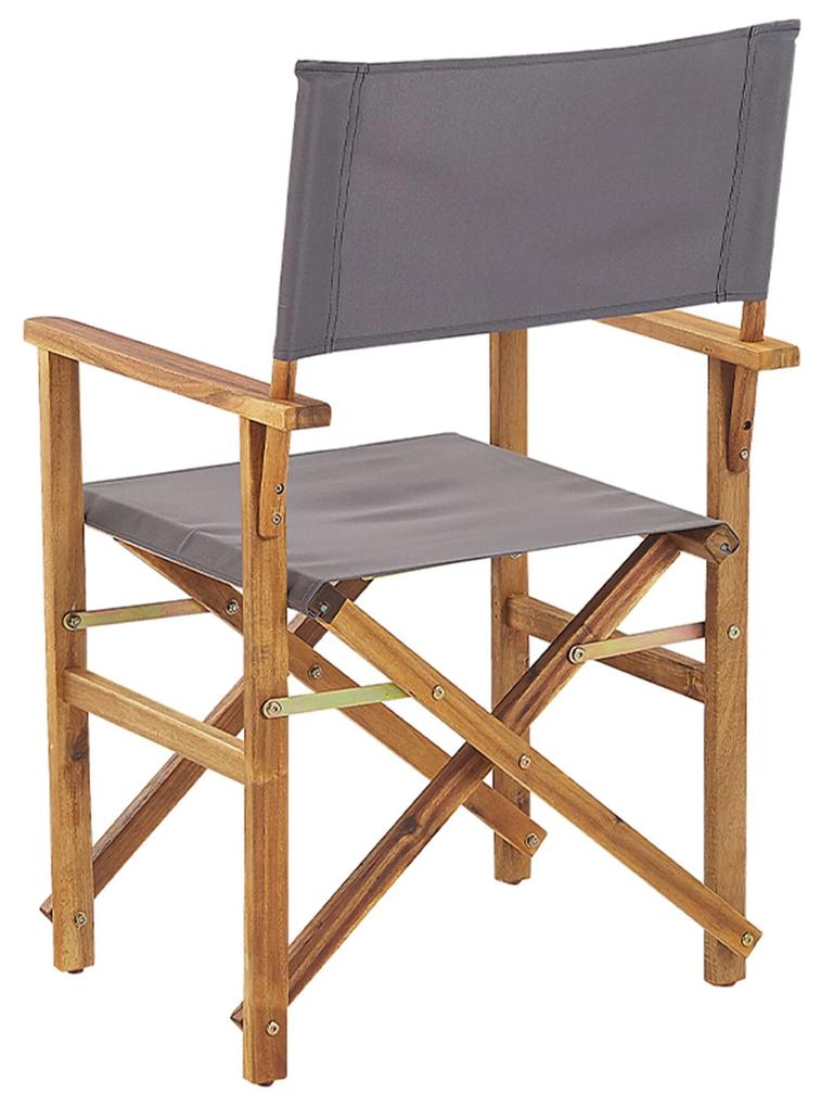 Sada 2 židlí z akátového světlého dřeva šedá CINE Beliani