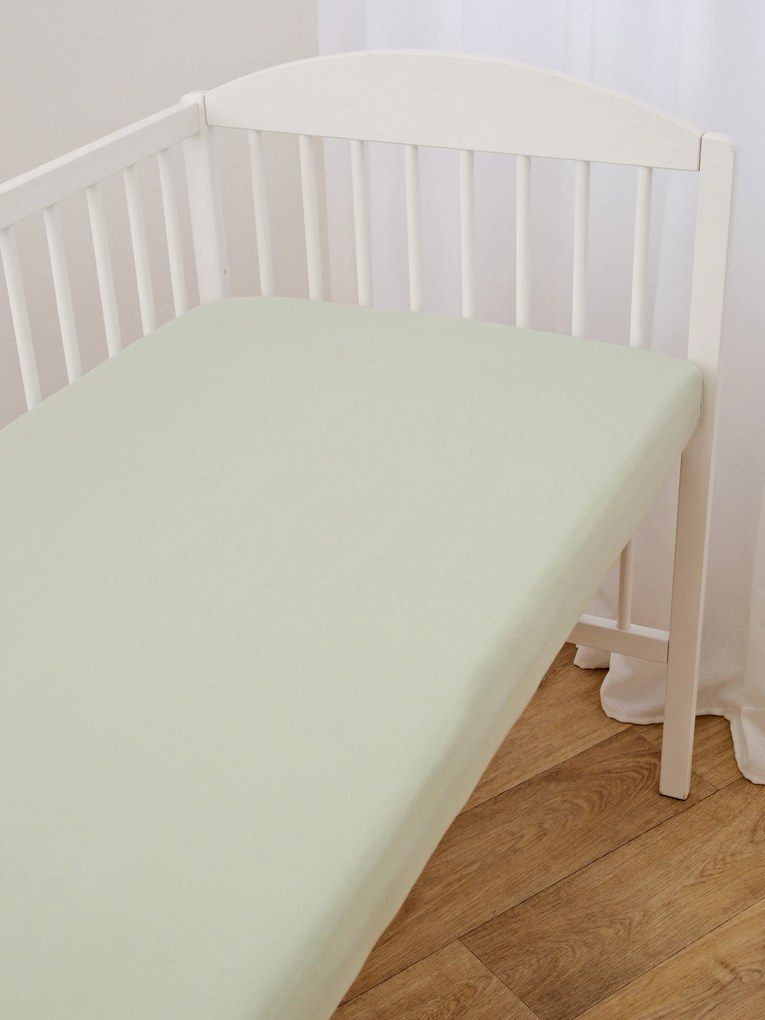MK Lůžkoviny Jersey prostěradlo do postýlky Classic 60 × 120 cm - šedozelená