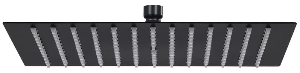 vidaXL Dešťová sprchová hlavice nerezová ocel 25x25 cm čtvercová černá