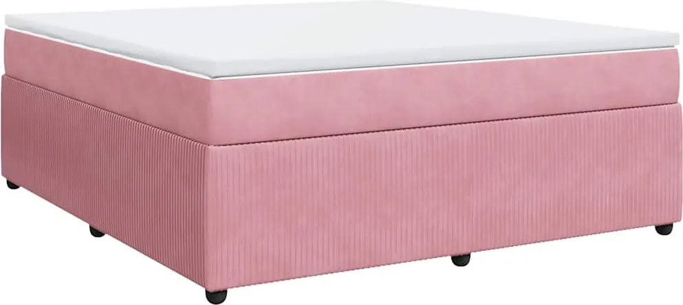 Box spring postel s matrací růžová 180x200 cm samet 3285661