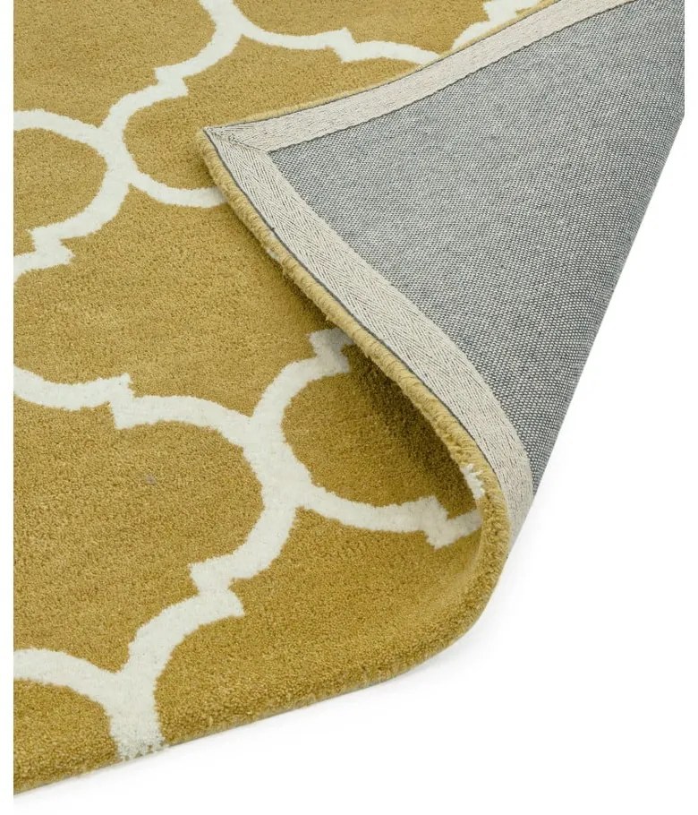Okrově žlutý ručně tkaný vlněný koberec 80x150 cm Albany – Asiatic Carpets