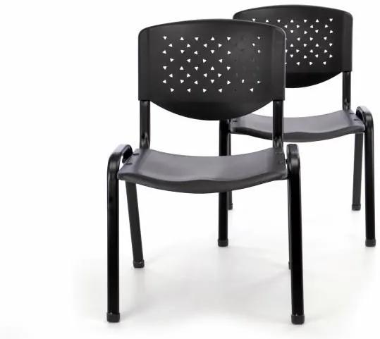 Garthen D40750 Sada 2 ks stohovatelné plastové kancelářské židle - černá