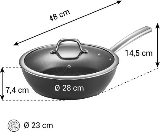 TESCOMA Pánev hluboká PRESIDENT s poklicí ø 28 cm