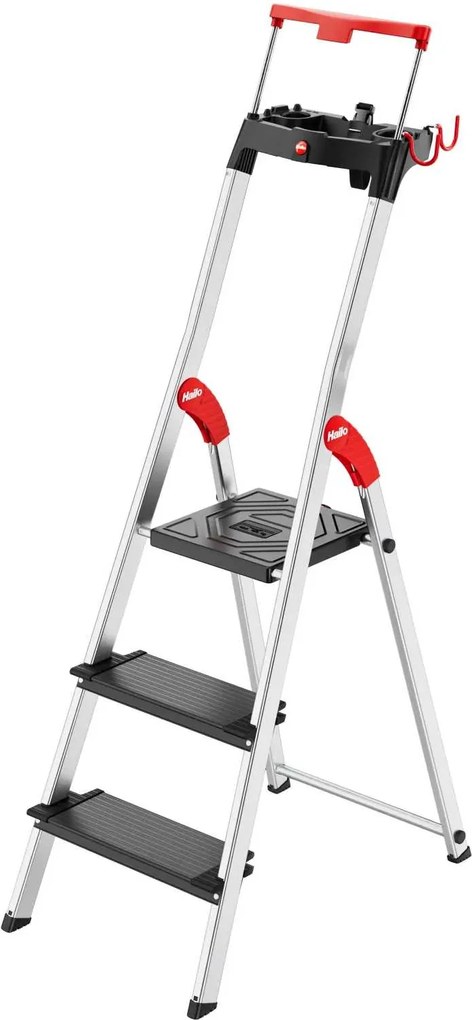 Hliníkové schůdky Hailo L100 Topline, 2+1 příčka, nosnost 150 kg, 8050-307