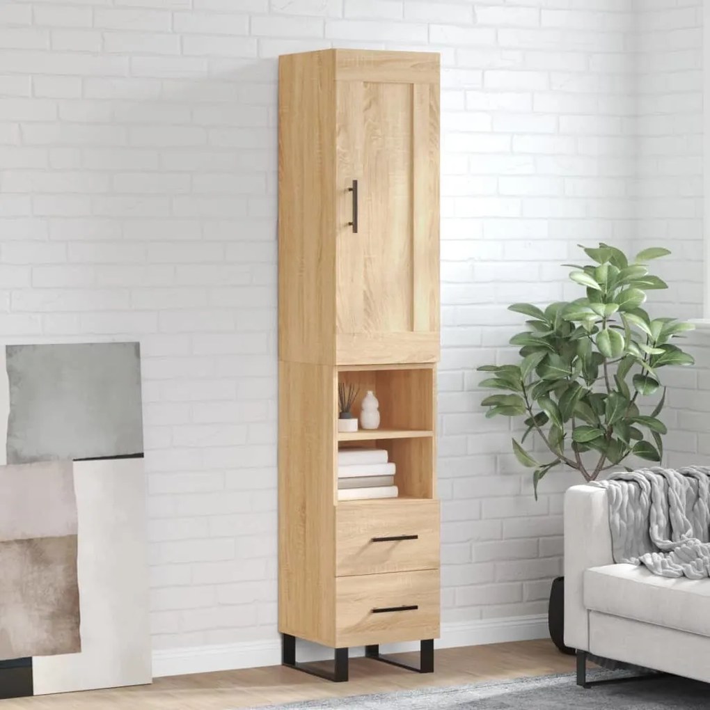 vidaXL Skříň highboard 34,5 x 34 x 180 cm kompozitní dřevo [3200281] Barva: Bílá