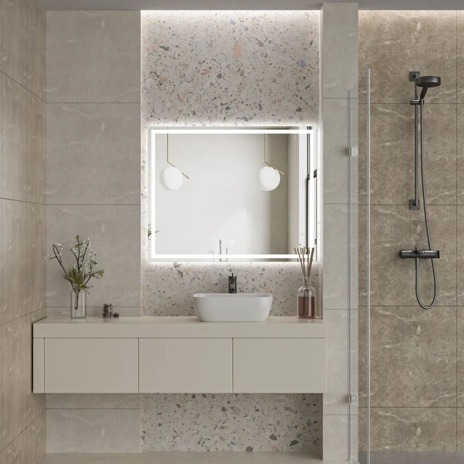 Erga Harper, LED zrcadlo 100x80cm, 2760 lm, 6500K, přední/zadní osvětlení, ERG-V01-113-1080-00
