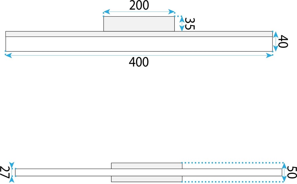 Toolight Rea, Nástěnné svítidlo LED 42CM APP1854-1W BLACK, OSW-66008