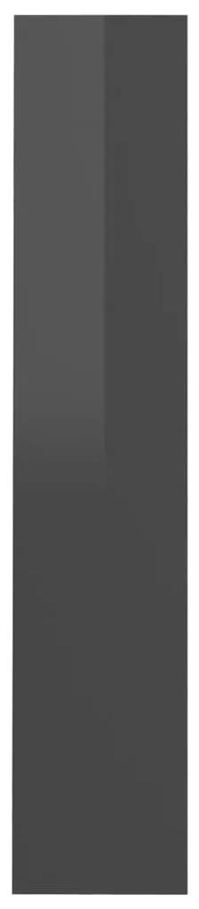 Nástěnné botníky 2 ks šedé vysoký lesk 60x18x90 cm dřevotříska - Default Title