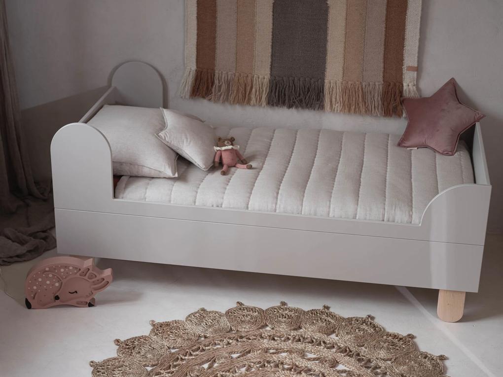 Wood Luck Dětská jednolůžková postel se dvěma čely BASIC Zvolte barvu: Bílá, Zvolte rozměr: 80x200 cm