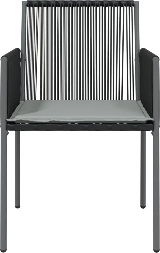 Zahradní židle s poduškami 6 ks černé 54x60,5x83,5 cm polyratan 3187092